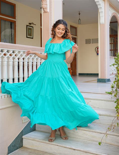 Turquoise Blue Color Dress