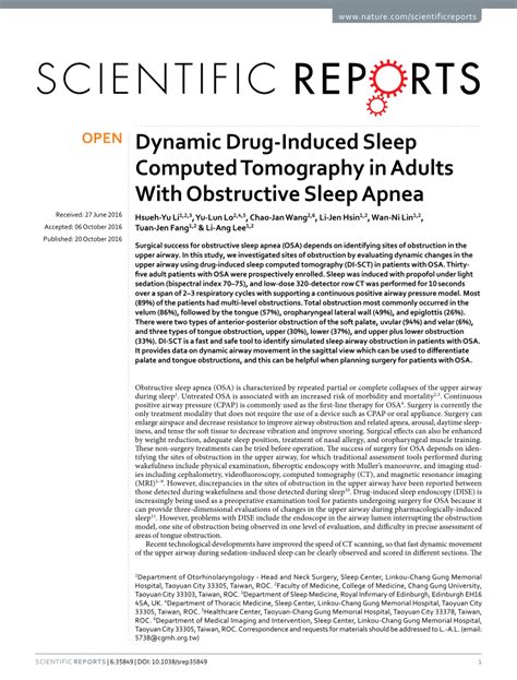 Pdf Dynamic Drug Induced Sleep Computed Tomography In Adults With Obstructive Sleep Apnea