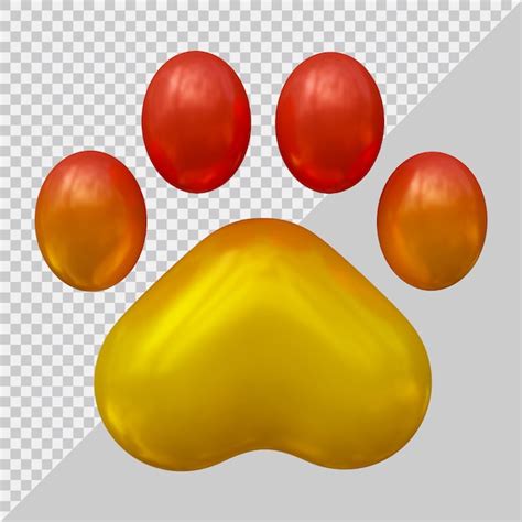 3d 현대적인 스타일의 개 또는 고양이 발 아이콘 프리미엄 Psd 파일