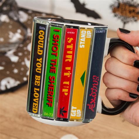 Bobb Marley Music Cassette Retro Collection Black Accent Ceramic Mug