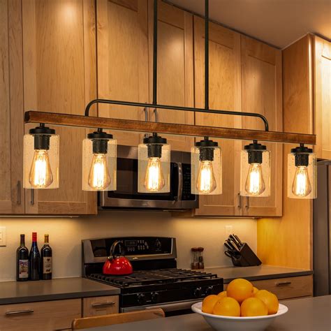 Mecgirn Island Light For Kitchen 6 Light Farmhouse Dining Room Light