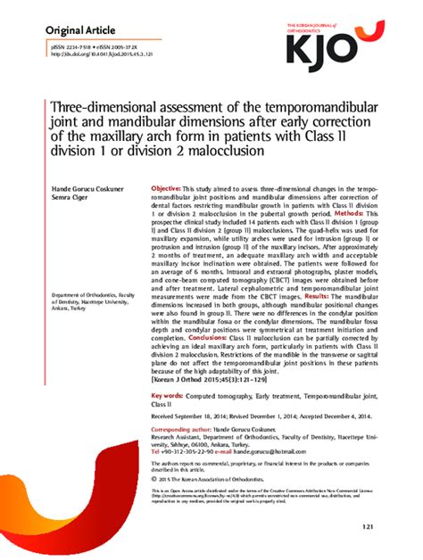Pdf Three Dimensional Assessment Of The Temporomandibular Joint And