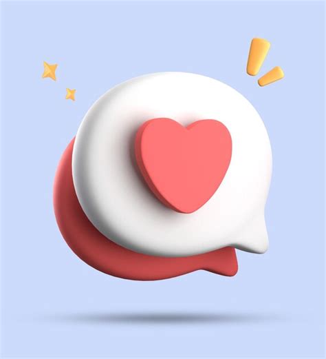 Premium Photo 3d Rendering Of Speech Love Bubble With Notification Icons 3d Pastel Chat Love
