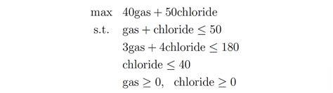 Linear Optimization Example Resource Constrained Product Mix