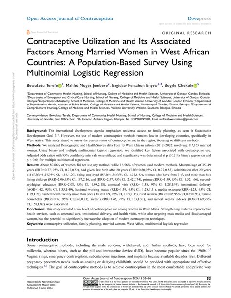 Pdf Contraceptive Utilization And Its Associated Factors Among Married Women In West African
