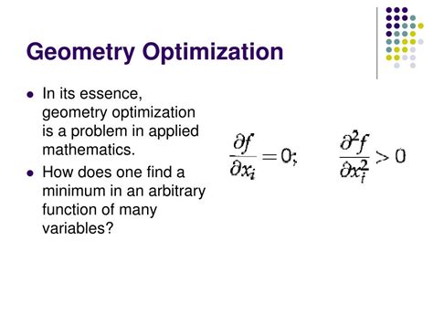 Ppt Geometry Optimization Powerpoint Presentation Free Download Id