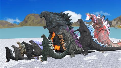 Godzilla Evolution Size Comparison 3d Animation Comparison Youtube