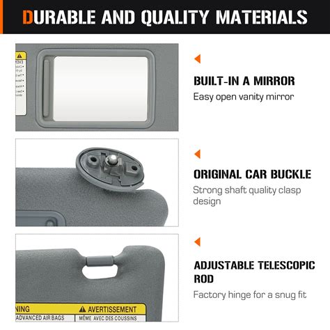 Left And Right Sun Visor For 2005 2015 Toyota Tacoma