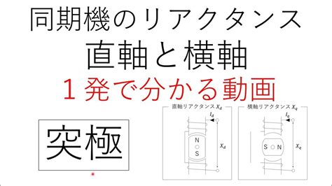 【音声なし】同期機リアクタンスの直軸と横軸を解説 Youtube