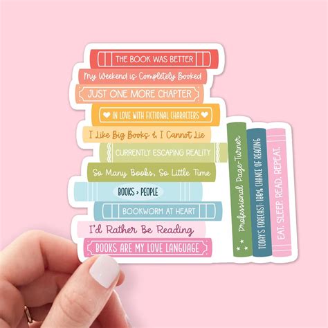 Book Stack Sticker Bookish Sticker Kindle Decal Ts For Book
