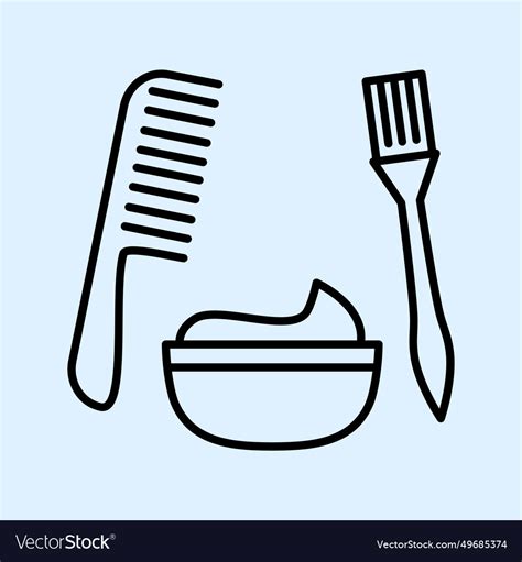 Hair Dyeing Kit Linear Icon Coloring Royalty Free Vector