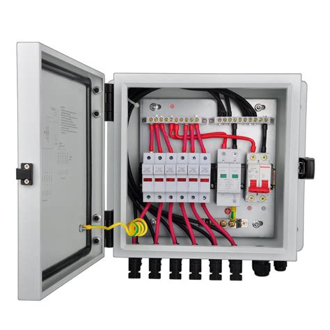 Buy Powgrow Pv Combiner Box 6 String Solar Combiner Box With 15a Rated Current Fuse Surge