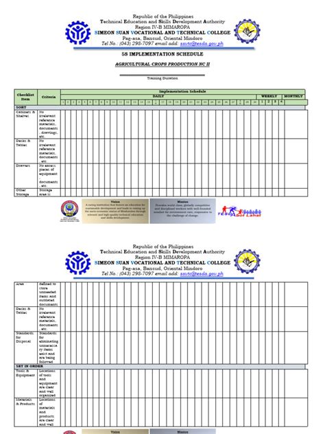 5s Implementation Schedule Pdf