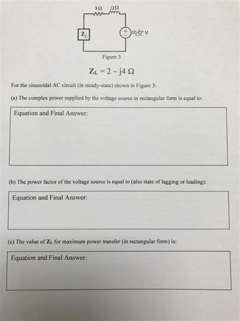 Solved For The Sinusoidal AC Circuit In Steady State Shown Chegg