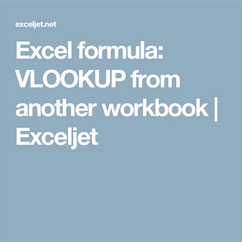 Excel Formula Vlookup From Another Workbook
