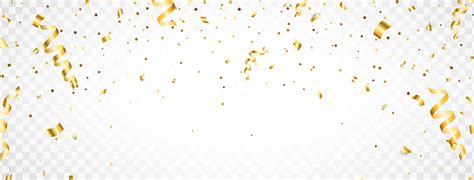 떨어지는 빛나는 골드 색종이 긴 배경에 반짝이 색종이 프레임 기념일 축하 배너 밝은 축제 틴셀 생일 파티 배경 휴일 디자인 요소 벡터 일러스트레이션 공휴일에 대한 스톡 벡터