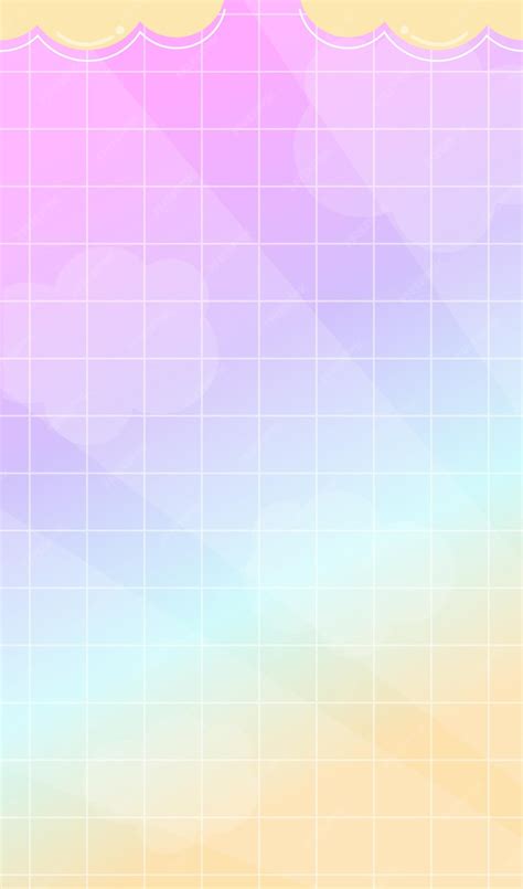 Premium Vector Cute Background Grid Gradient With Clouds Vector