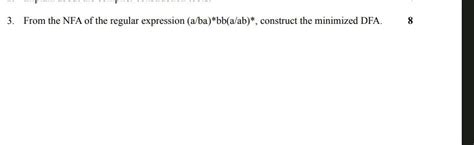 Solved 3 From The Nfa Of The Regular Expression