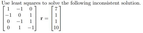 solved use least squares to solve the following