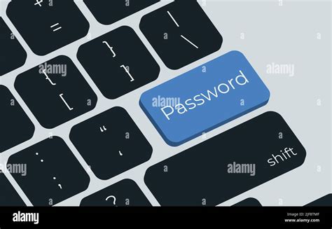 Password Button On Keyboard Keys Vector Simple Style Stock Vector