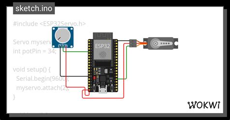 Servo And Potentiometer Using Esp32 Wokwi Esp32 Stm32 Arduino Simulator