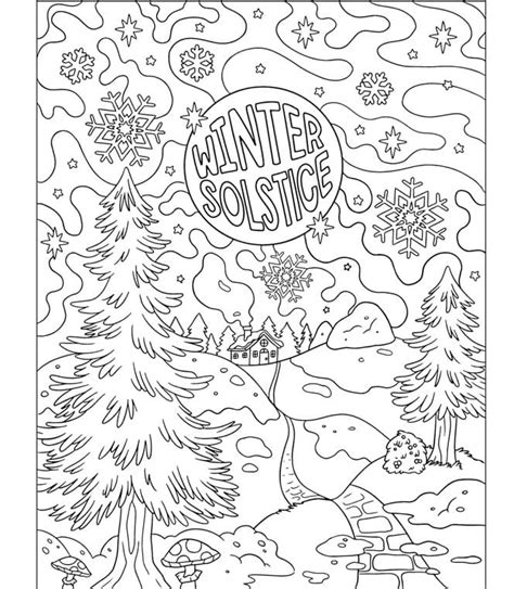 Раскраски Зимний Пейзаж Распечатать бесплатно