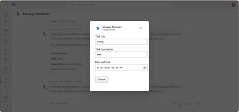 Message Reminder With Messaging Extension Action Python Code