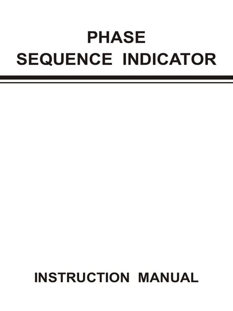 Phase Sequence Indicator Pdf Switch Alternating Current