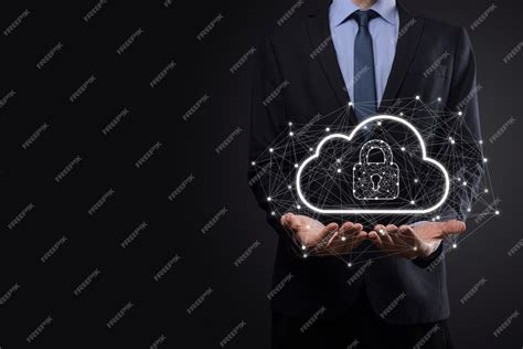 Premium Photo Business Man Holdholding Cloud Computing Data And Security On Global Networking