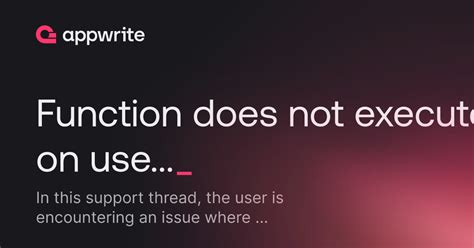 Function Does Not Execute On Usersverification Event Threads