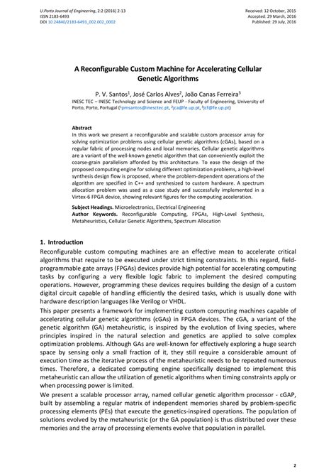 pdf a reconfigurable custom machine for accelerating cellular genetic algorithms