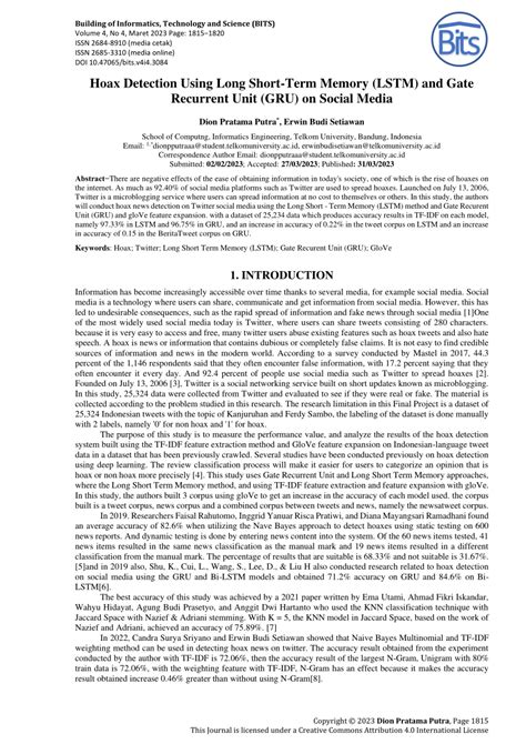 pdf hoax detection using long short term memory lstm and gate