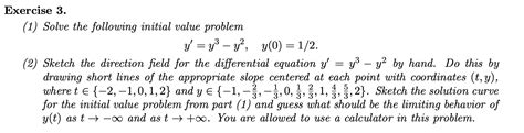 solved exercise 3 1 solve the following initial value