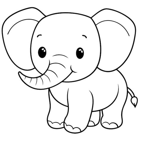 Un Dibujo De Dibujos Animados De Un Elefante Con Un Tronco Largo