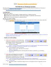 PhET Limiting Reactants Docx CLICK Reactants Products And Leftovers Introduction To