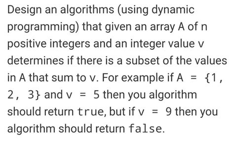 solved design an algorithms using dynamic programming that