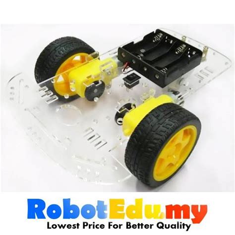 WD Smart DIY Robotics Robot Car Acrylic Perspex Chassis Kit With V DC Motor Wheel Set For