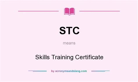 stc skills training certificate in undefined by