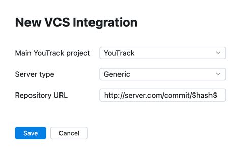 Generic VCS Integration YouTrack Cloud Documentation