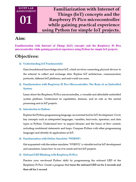 Lab Assignment 1 Iotpp Cse 4110 Pdf Internet Of Things