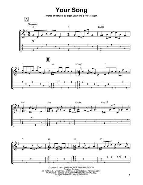 Your Song By Elton John Easy Ukulele With Tab Guitar Instructor