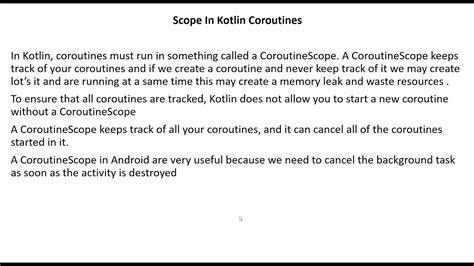Kotlin Coroutines For Android Developer Scope In Kotlin Coroutines
