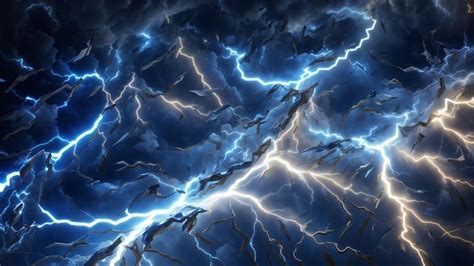 Premium Photo A Stunning Wallpaper Of Blue Lightning And Thunder