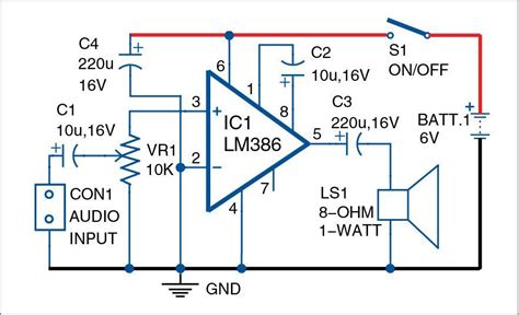 This LM Based Audio Amplifier Is Built Around The Amplifier LM An Ohm One Watt Speaker