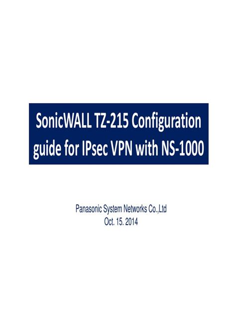 Sonicwall Configuration Guide For Ipsec With Ns1000 Ver 10 Final Pdf Virtual Private