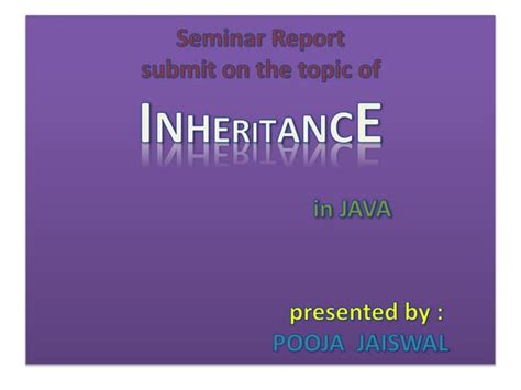 Inheritance In Java Pptx Programming Languages Computing