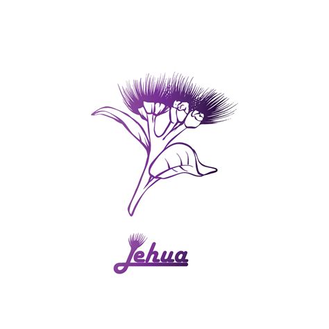 Ohia Lehua State Flower Of Hawaii Hand Drawn Botanical Vector