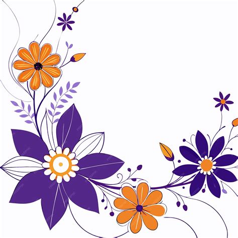 Highquality Colorful Decorative Floral Corner Design Vector On White Background Premium Ai