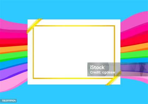 화려한 배경에 황금 프레임 평면 평신도 멀티 컬러에 빈 인증서 A4 프레임 A4 인증서 템플릿 유행과 현대적인 스타일 인증서 간단한 골드 프레임과 인증서 템플릿 골동품에