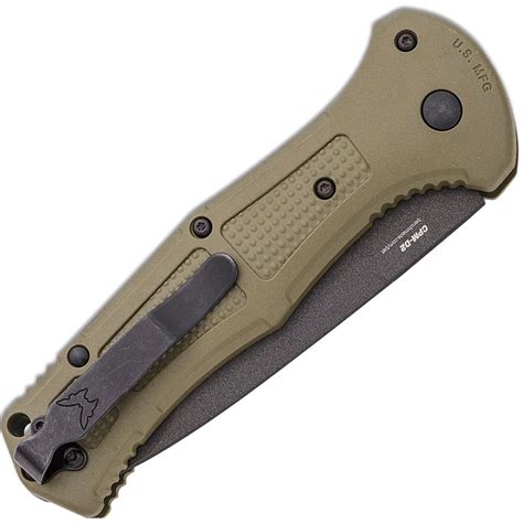 Benchmade Claymore Auto Ranger Green Grivory Handle Cobalt Black Tanto
